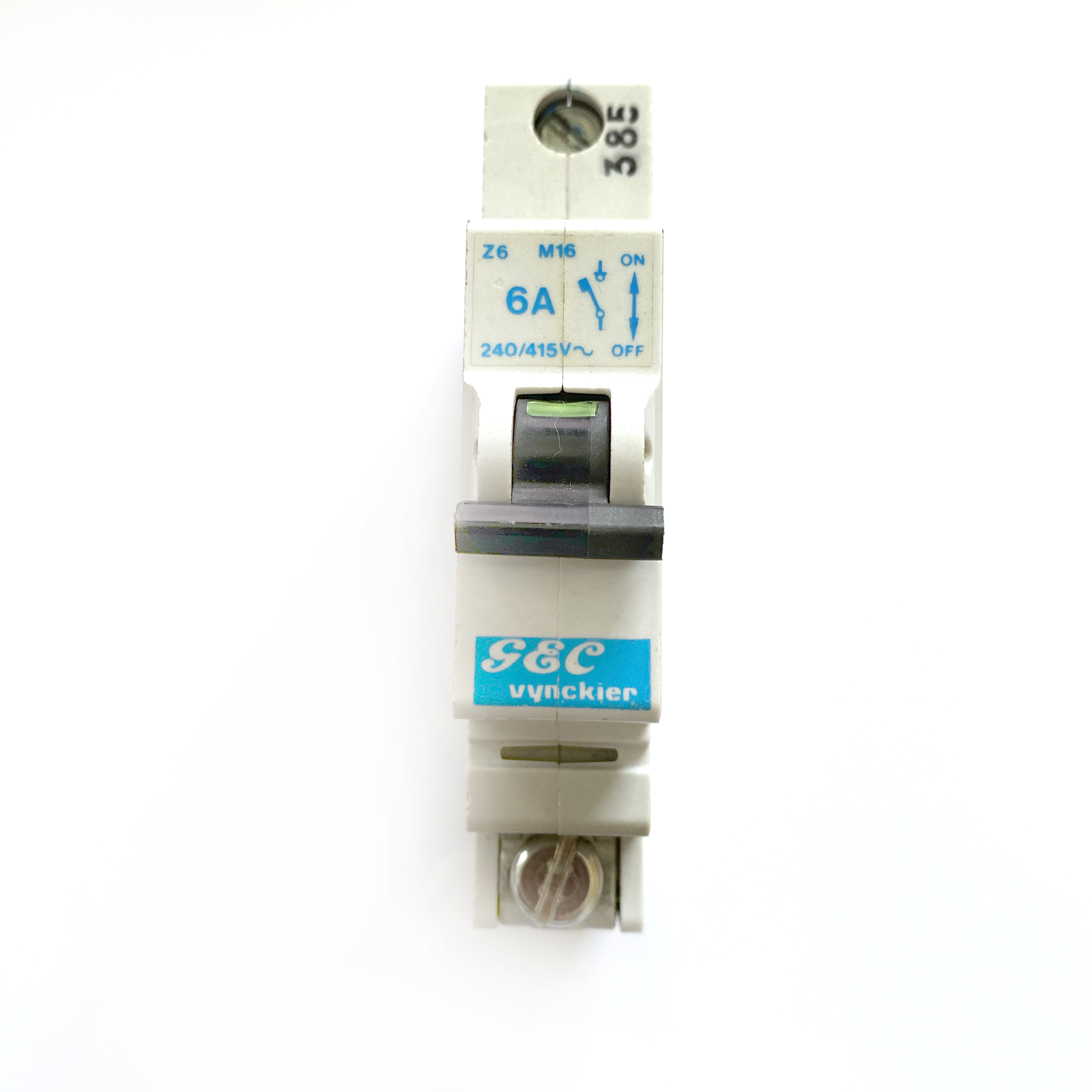 MCB's: GEC Vynckier Z6 M16 6A 6 Amp MCB Circuit Breaker Type 3