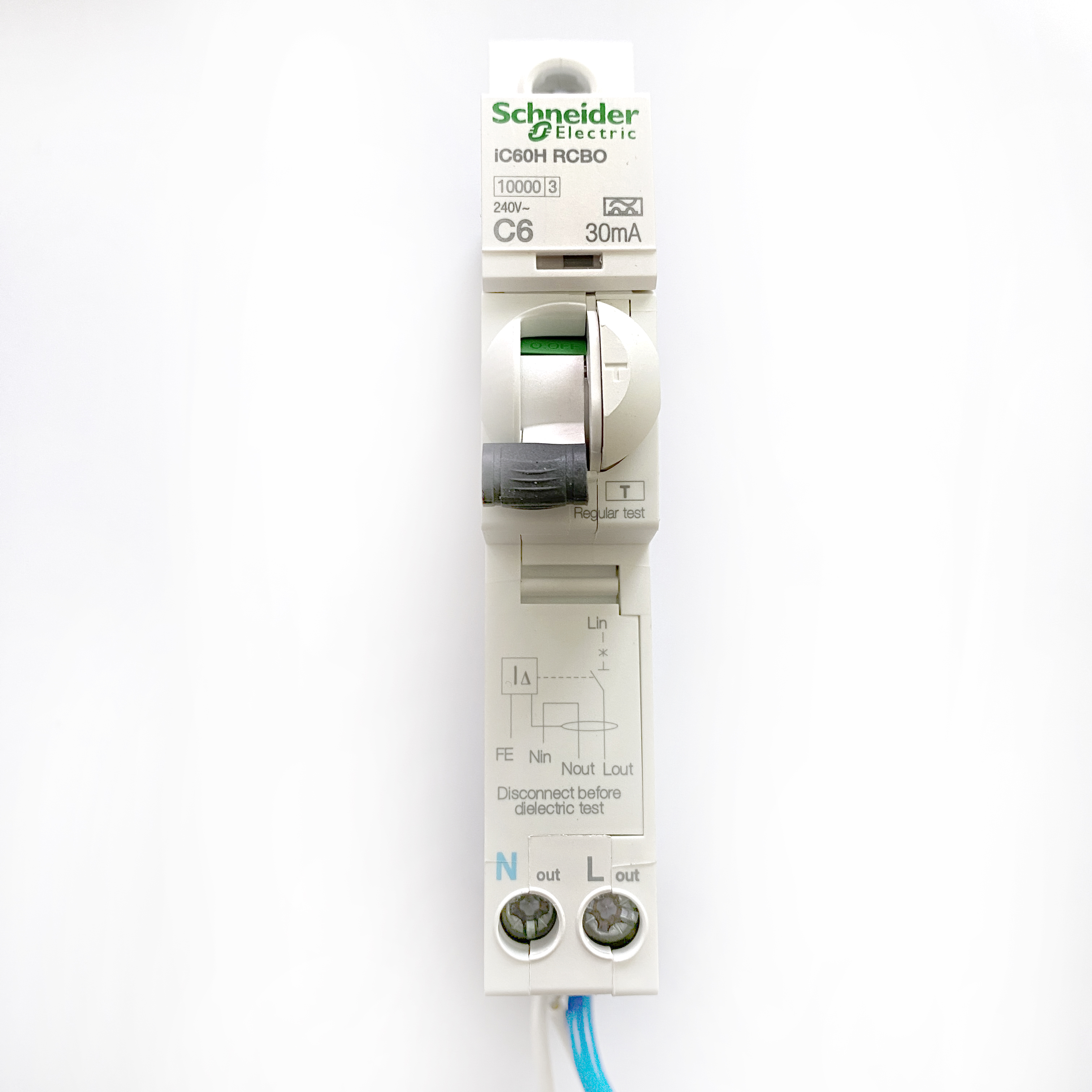 RCBO's: Schneider Electric iC60H A9D11806 C6 6A 6 Amp 30mA RCBO Circuit ...