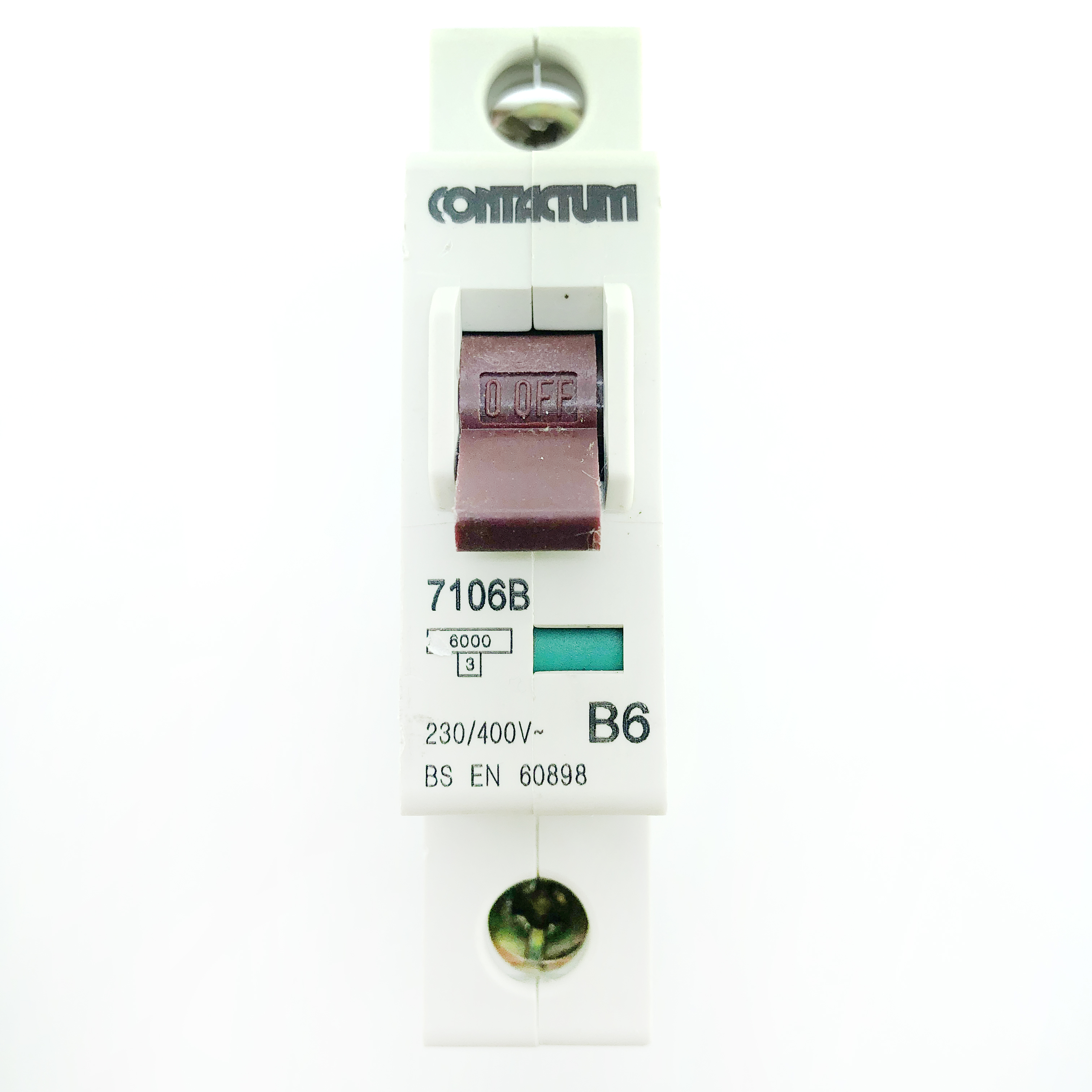 MCB's: Contactum 7106B Red Toggle B6 6A 6 Amp MCB Circuit Breaker Type B