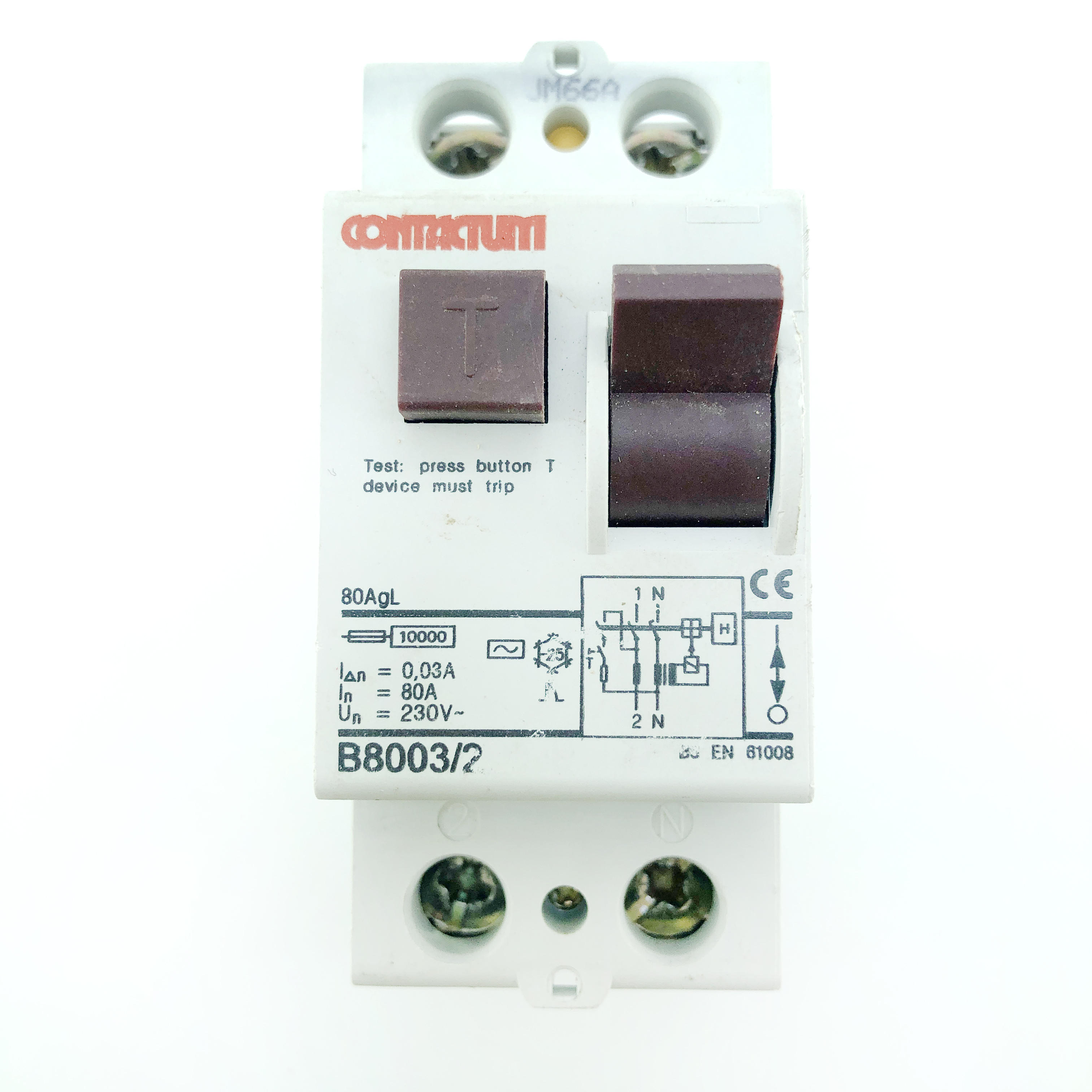 Residual Current Devices: Contactum B8003/2 UP 80A 80 Amp 30mA RCD 2 ...
