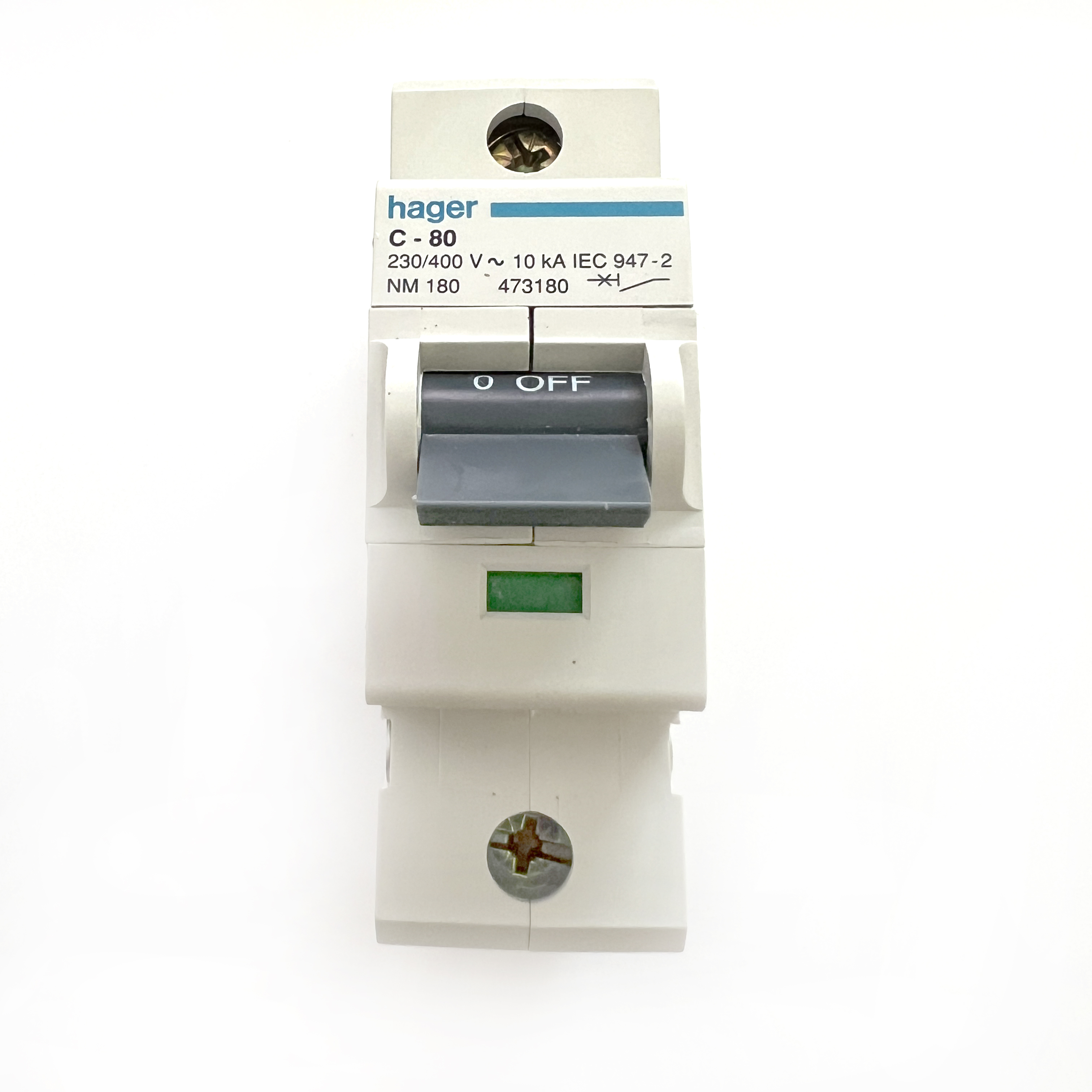 MCB's: Hager C-80 NM180 473180 C80 80A 80 Amp MCB Circuit Breaker Type C