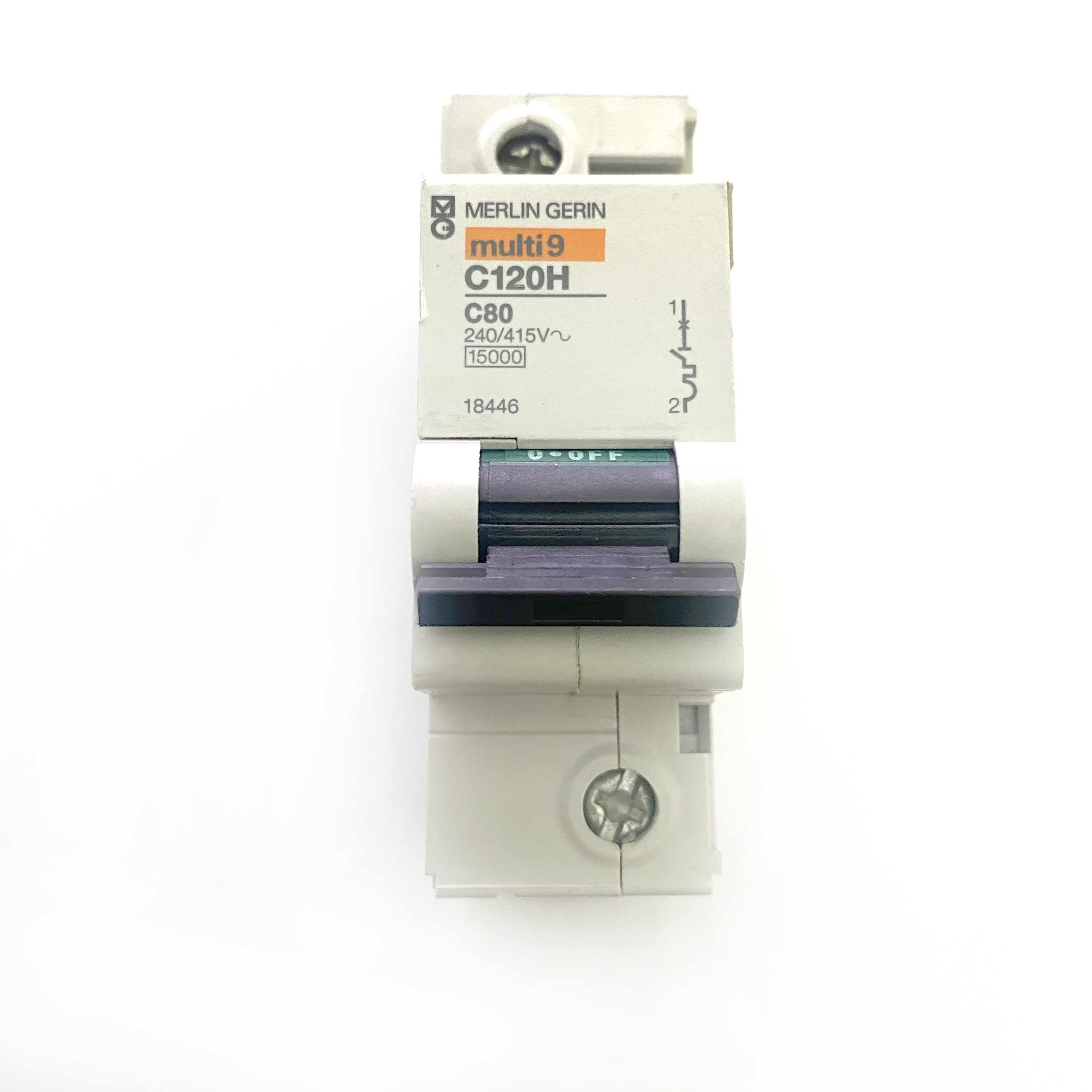 MCB's: Merlin Gerin C120H 18446 C80 80A 80 Amp MCB Circuit Breaker Type C