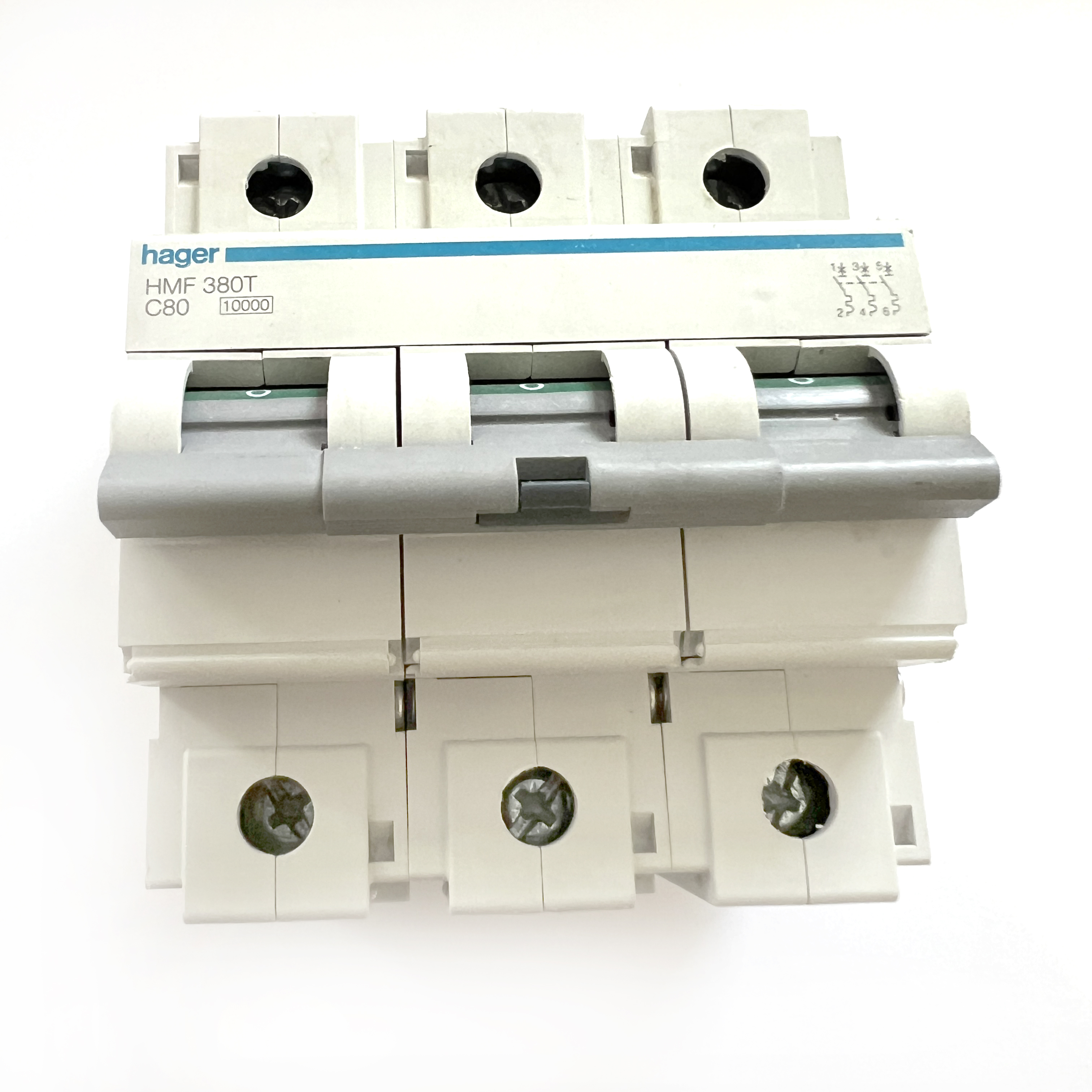 MCB's: Hager HMF380T C80 80A 80 Amp 3 Pole Phase MCB Circuit Breaker Type C