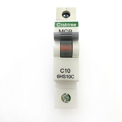 MCB's: Crabtree 6HS10C Black Clip C10 10A 10 Amp MCB Circuit Breaker Type C