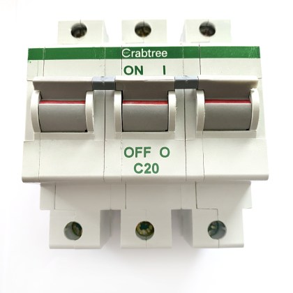 MCB's: Crabtree Polestar 63C/20 C20 20A 20 Amp 3 Pole Phase MCB Circuit ...