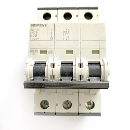 MCB's: Siemens 5SY43 5SY4325-7 C25 25A 25 Amp 3 Pole Phase MCB Circuit ...