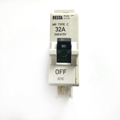 MCB's: Delta 321C M9 C32 32A 32 Amp MCB Circuit Breaker Type C