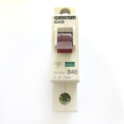 MCB's: Contactum 9040B Red Toggle B40 40A 40 Amp MCB Circuit Breaker Type B