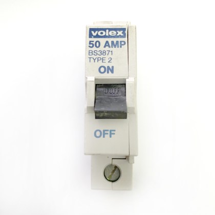 MCB's: Volex BS3871 50A 50 Amp MCB Circuit Breaker Type 2