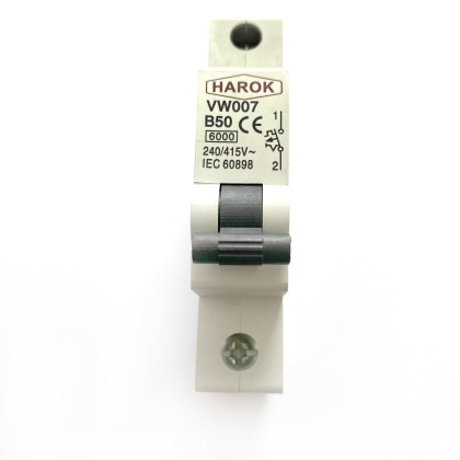 MCB's: Harok VW007 B50 50A 50 Amp MCB Circuit Breaker Type B