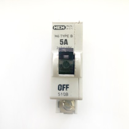 MCB's: MEM 51QB M6 5A 5 Amp MCB Circuit Breaker Type B