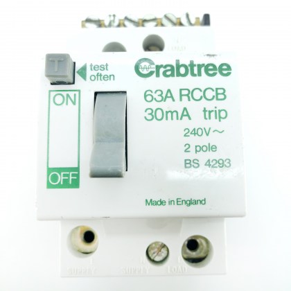 Residual Current Devices: Crabtree BS4293 63A 63 Amp 30mA RCD RCCB 2 ...