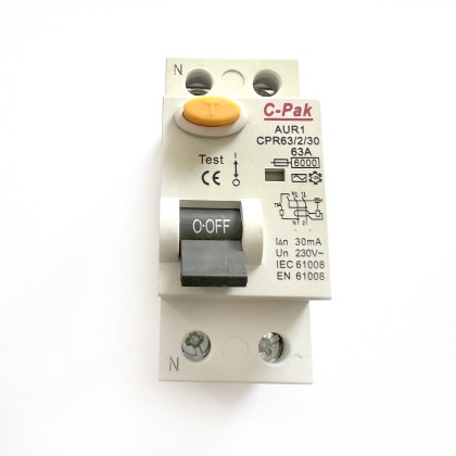 Residual Current Devices: C-Pak AUR1 CPR63/2/30 63A 63 Amp 30mA RCD 2 ...
