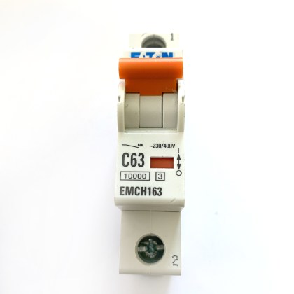 MCB's: Eaton EMCH163 C63 63A 63 Amp MCB Circuit Breaker Type C