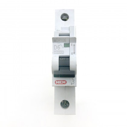 MCB's: MEM Memshield 2 MDH106 D6 6A 6 Amp MCB Circuit Breaker Type D