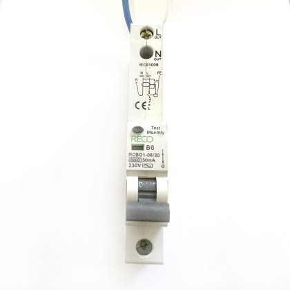 RCBO's: RECO RCBO1-06/30 B6 6A 6 Amp 30mA RCBO Circuit Breaker Type AC