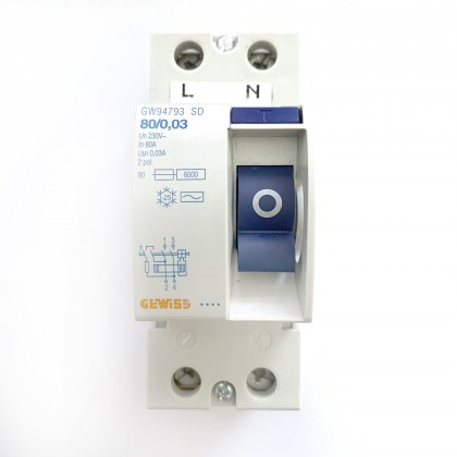 Residual Current Devices: Gewiss GW94793 SD 80A 80 Amp 30mA RCD 2 ...