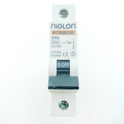 MCB's: Niglon MCB6B150 B50 50A 50 Amp MCB Circuit Breaker Type B