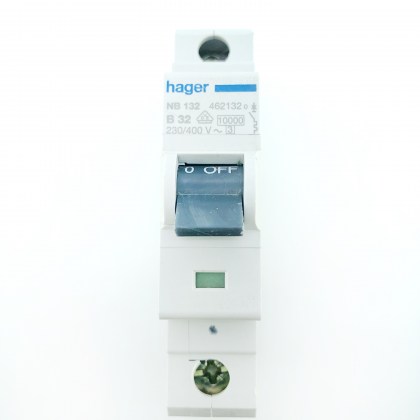 MCB's: Hager NB132 462132 B32 32A 32 Amp MCB Circuit Breaker Type B